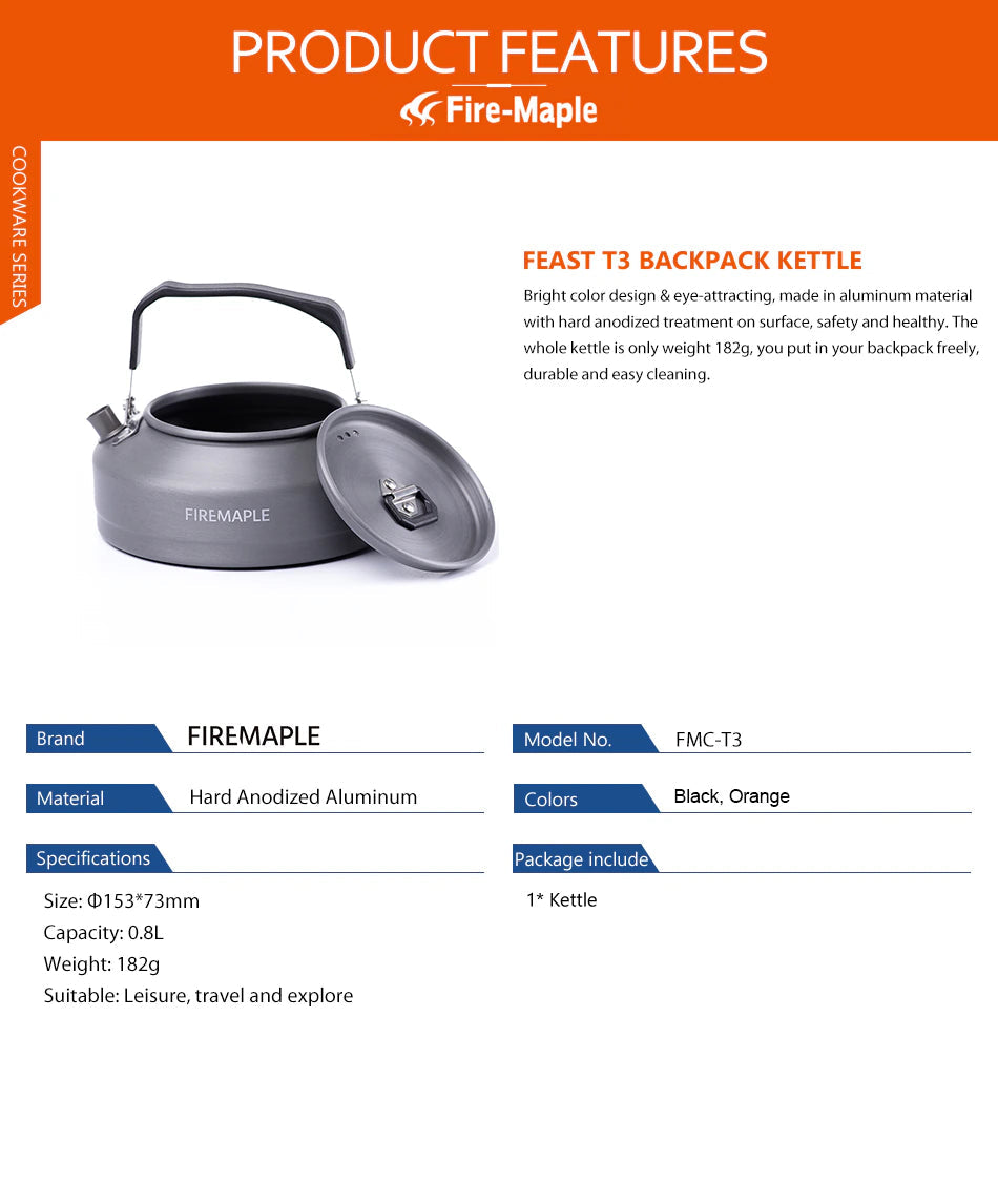 FIREMAPLE FEAST T3 ALUMINUM Kettle – CosyCamp